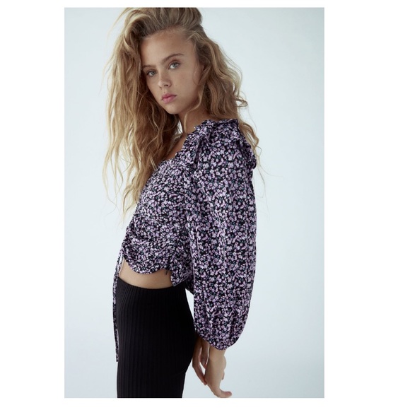 Zara | Tops | Zara New With Tag Floral Print Top | Poshmark